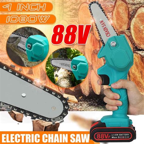 Angebot 88v 1080w 4 Zoll Mini Elektrische Kettensäge Mit 2 Batterie
