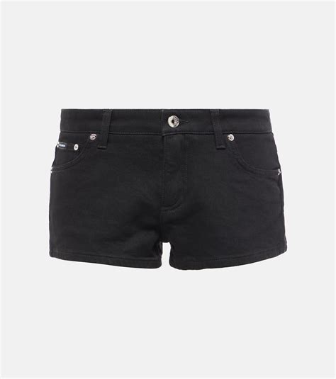 Low Rise Denim Shorts In Black Dolce Gabbana Mytheresa