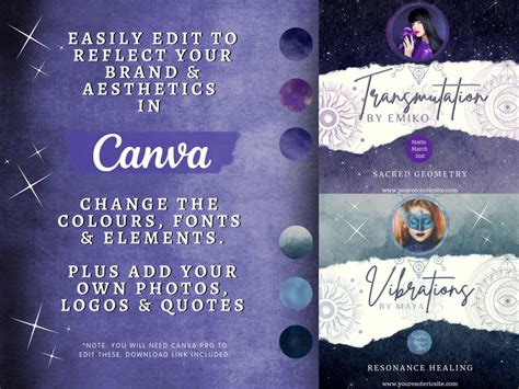 15 Indigo Esoteric Mystic Alchemist Blue And Purple Editable Instagram