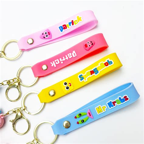 스폰지밥 뚱이 집게사장 핑핑이 캐릭터 귀염 뽀짝 왕눈이 차키 파우치 열쇠고리 가방고리 핸드스트랩 키링 7종 카멜