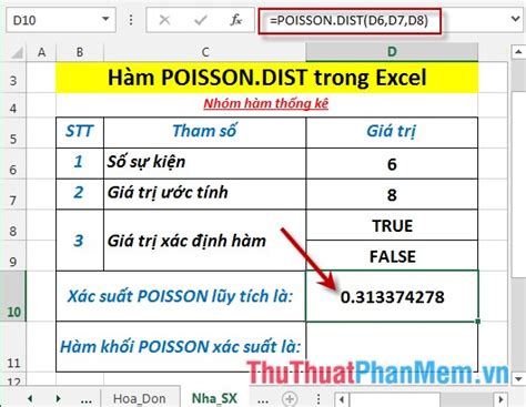 POISSON DIST Function The Function Returns The Poisson