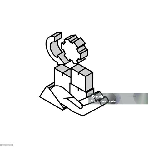 받는다 상품과 서비스 Isometric 아이콘 벡터 일러스트 레이 션 0명에 대한 스톡 벡터 아트 및 기타 이미지 0명