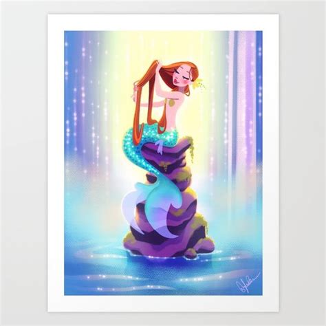Mermaid In Her Lagoon Art Print By Dylan Bonner Society6 Mermaid