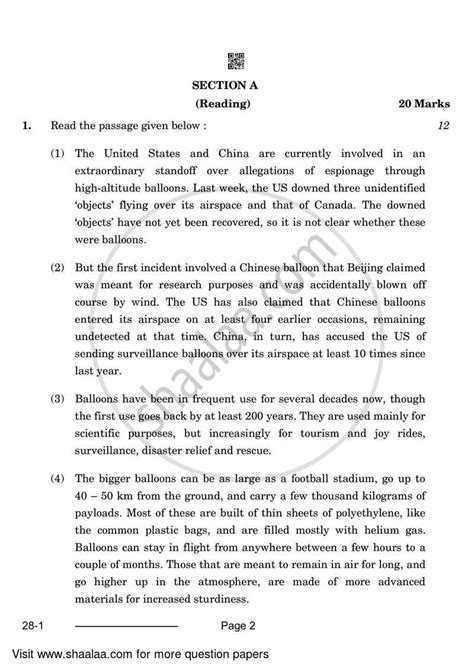 English Elective Cbse Functional English 2023 2024 Commerce English Medium Class 12 Set 4