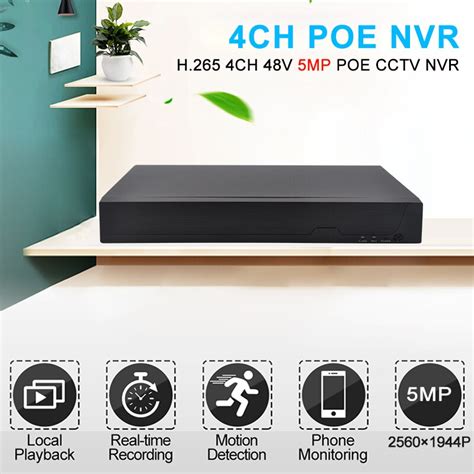 Keeper H 265 4CH NVR POE 1080P 5MP Surveillance CC Grandado