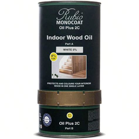 Rubio Monocoat Wood Oil 52 M² White 5 Oil Plus 2c Quick Dry