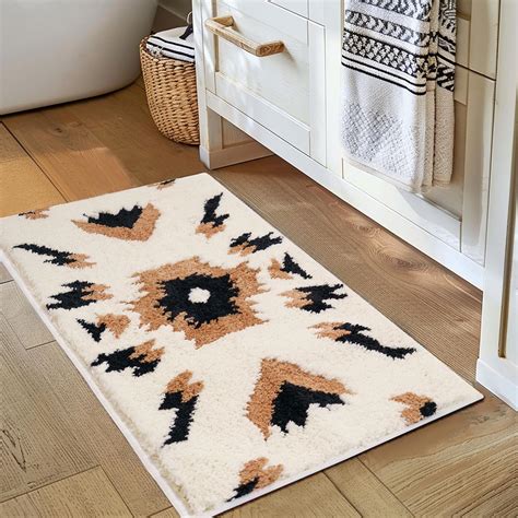 Tyrot Boho Bathroom Rugs Non Slip Washable Western Aztec