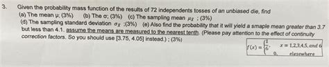 Solved Given The Probability Mass Function Of The Results Of Chegg