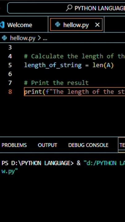 Length Of String In Phthon Program Youtube