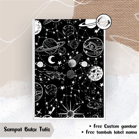 Harga Perlembar Min Order 5 Lembar Sampul Buku Custom Space Galaxy