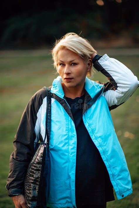 Close Up Portrait Of An Attractive Blonde Woman Stock Image Image Of