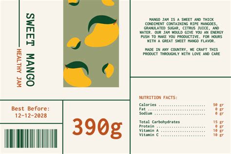 Sweet Mango Jam Online Label Template Vistacreate