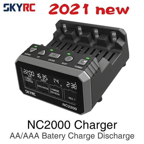 SKYRC NC2200 12V 2 0A 4 슬롯 AA 또는 AAA 배터리 충전기 및 분석기 NiMH NiCD 배터리 충전기 방전
