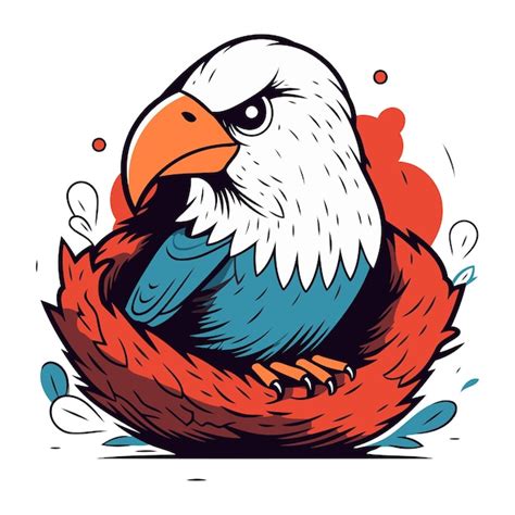 Premium Vector Eagle In The Nest Vector Illustration Of An American Eagle