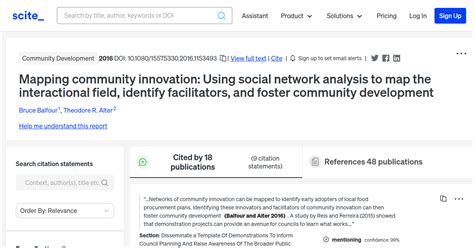 Mapping Community Innovation Using Social Network Analysis To Map The