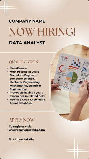 Brown Dreamy Aesthetic Education We Are Hiring Data Analyst Instagram