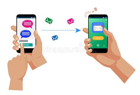 Set Of Direct Message Process Concept Eps Vector Stock Vector