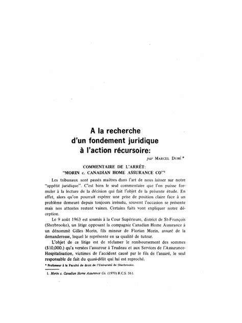 Les Fondements Juridiques Du Récursoire Pdf
