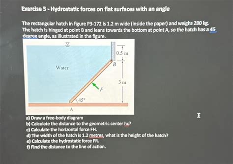 Solved Exercise 5 Hydrostatic Forces On Flat Surfaces With