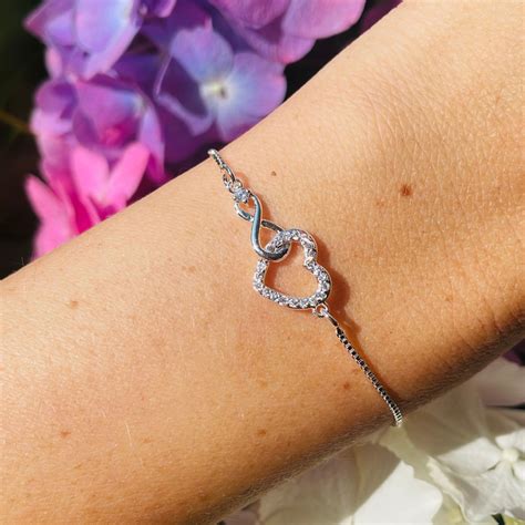 Mother And Daughter Silver Infinity Bracelet Letterbox Love