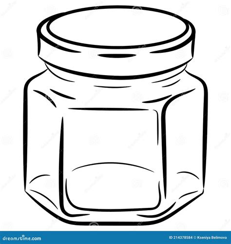 Frasco De Vidrio Dibujo Tarro Estilo Doodle Boceto Un Frasco Con Tapa