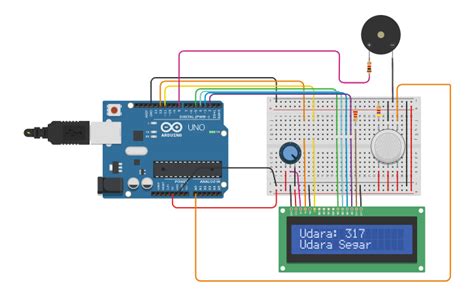 Circuit Design Air Quality Monitoring System Tinkercad