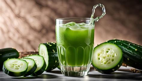 Cucumber Juice In A Classic Glass Premium Ai Generated Image