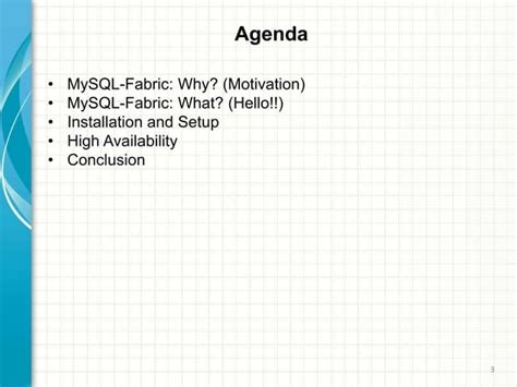 Mysql Fabric High Availability Using Pythonconnector Ppt