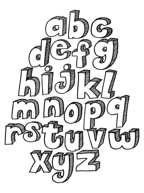 Alfabeto Dibujado a Mano Conjunto De Letras Mayúsculas Y Minúsculas De