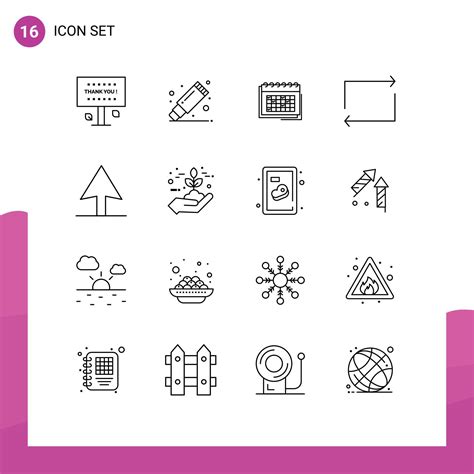 16 Creative Icons Modern Signs And Symbols Of Play Timetable Stationary