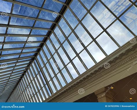 Skylight Or Glass Sunroof Ceiling Of A Building Glass Ceiling With