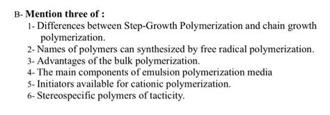 Solved B Mention Three Of 1 Differences Between