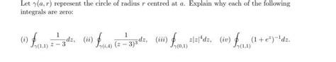 solved let 7 0 r represent the circle of radius r centred