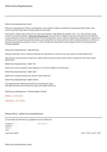 python kursu buyukcekmece pdf