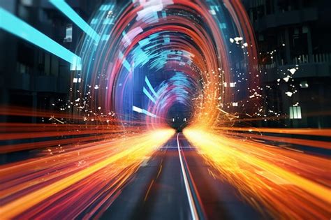 premium photo abstract representation of data transfer speed thr 00040 01