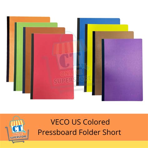 Veco Us Colored Pressboard Folder Short Can Fit A4 Size Paper Sold