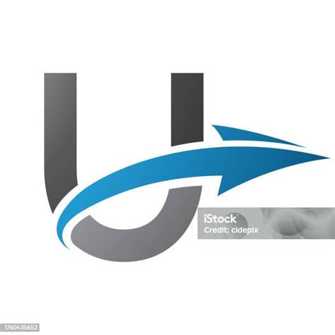 파란색과 검은색 대문자 화살표가 있는 U 아이콘 0명에 대한 스톡 벡터 아트 및 기타 이미지 0명 개념 곡선 Istock