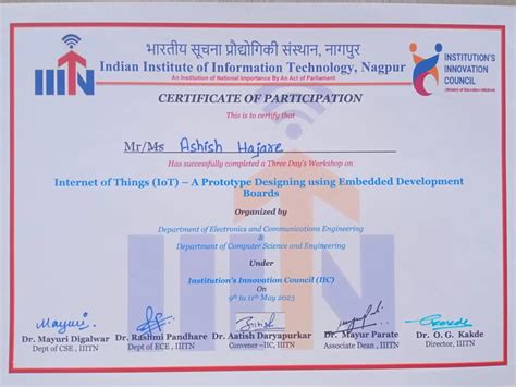 Ashish Hajare On Linkedin Hii Connection I Was Participate In Workshop On Internet Of Things