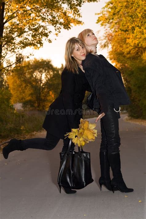 Portrait Of The Two Kissing Young Women Stock Image Image Of Pretty