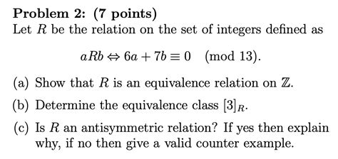 Solved Problem Points Let R Be The Relation On The Chegg