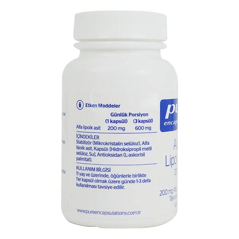 Pure Encapsulations Alpha Lipoic Acid Mg Kapsül Supplementler