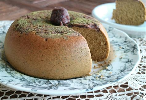電飯煲綠茶紅豆雞蛋糕 Green Tea And Red Bean Paste Rice Cooker Cake ~ Rita Shum