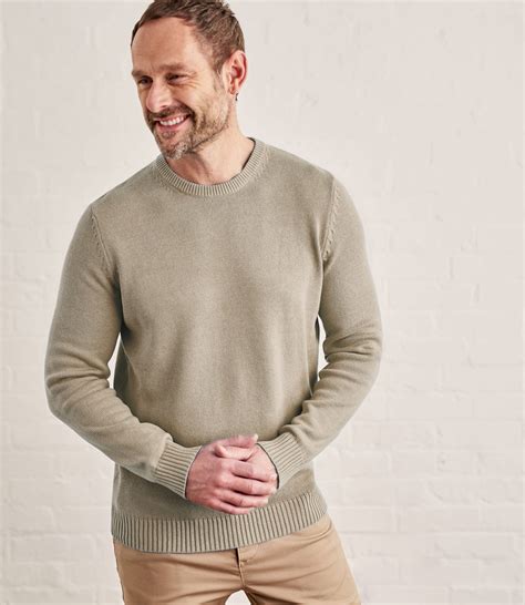 Oatmeal 100 Cotton Crew Neck Sweater Woolovers Us