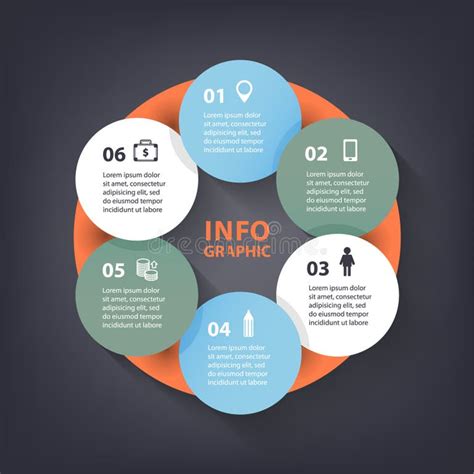 Vector Colorful Loop Infographic Template For Diagram Graph Presentation And Chart Stock