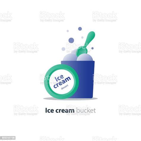 아이스크림 디저트 3 숟가락 맛 있는 맛 시원한 상쾌한 디저트 양동이 계절에 대한 스톡 벡터 아트 및 기타 이미지 계절
