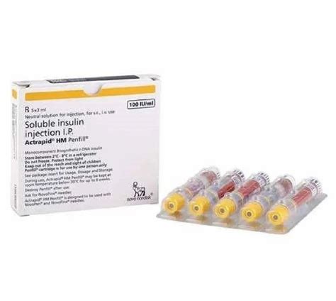 Actrapid Hm Penfill Soluble Insulin Injection At Rs 350box Anti