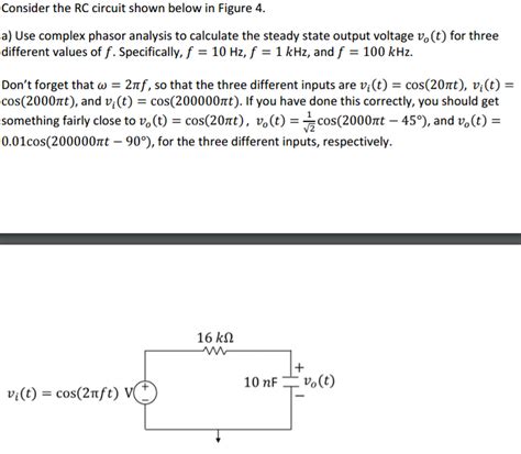 Solved Consider The RC Circuit Shown Below In Figure 4 Use Chegg