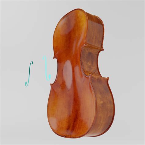 Stradivari Cello Korpus ohne löcher und mit shapekeys Active Rendering