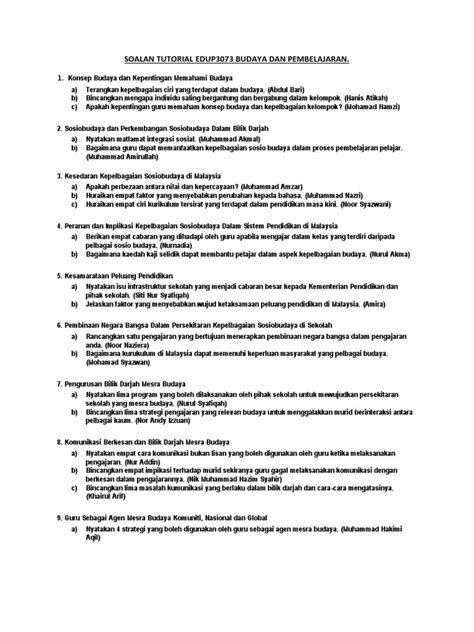 Soalan Tutorial Edup3073 Pdf