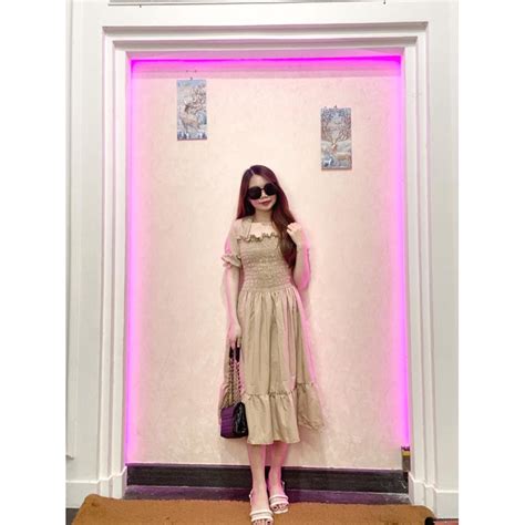 Jual Rd Fashion Smocked Dress Gaun Musim Panas Kasual Baru Lengan
